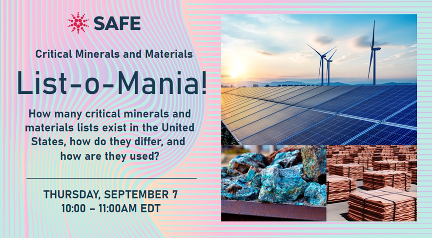 WEBINAR: Minerals and Materials List-O-Mania - SAFE